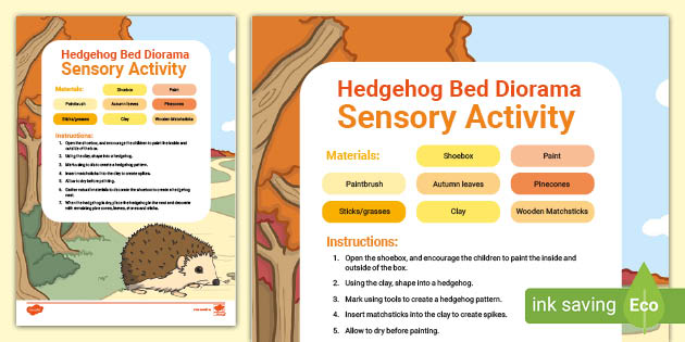 Hedgehog Bed Diorama Sensory Activity SEN Art Sensory