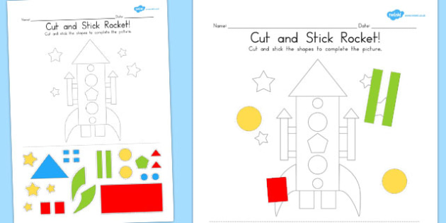 FREE! - Cut and Stick Rocket - Rockets, Activity, Activities, Crafts