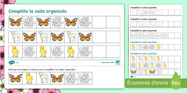 Suites organisées sur le thème du printemps (teacher made)