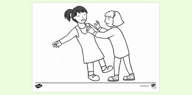 FREE! - Child Pushing Another Child | Colouring Sheets