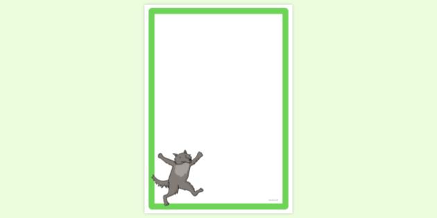 FREE! - Simple Blank Wolf Running Away Page Border | Twinkl
