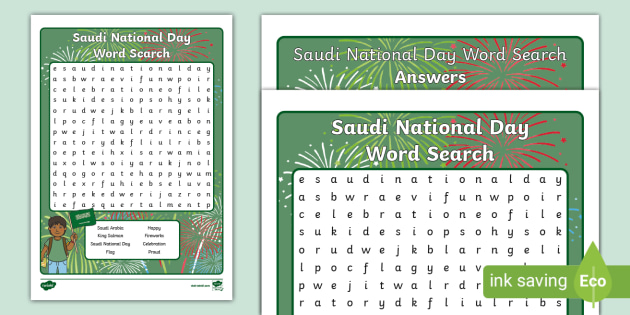Saudi National Day Word Search (teacher made)