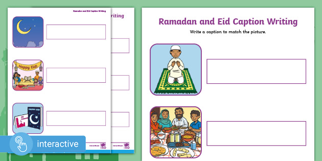 Interactive PDF: Ramadan and Eid Caption Writing