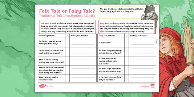 Folk Tale or Fairy Tale? Traditional Tale Worksheets