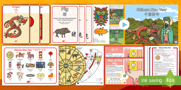 Chinese New Year Free Resource Pack - English/Mandarin Chinese
