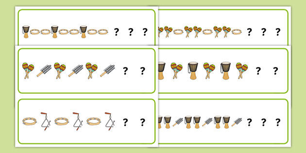 👉 Musical Instrument Repeating Pattern Cards