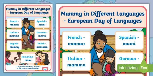 FREE! - Mummy in Different Languages - European Day of Languages