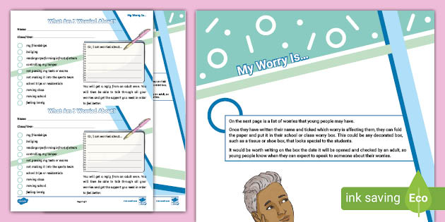 My Worry Is... Worry Box Sheets (teacher made)