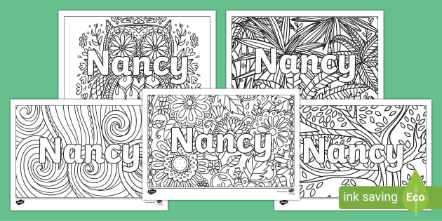 FREE! - Nancy Mindfulness Name Colouring Activity