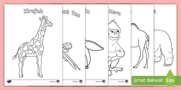 Aktiviti Mewarna - Haiwan di Zoo (teacher made)