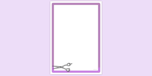 FREE! - Simple Blank Hairdressing Scissors Page Border - Resources
