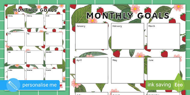 Month by Month Goal Planner | Twinkl Busy Bees