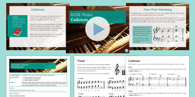 Cadences Lesson Pack (teacher made)