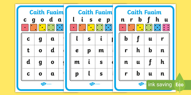 Gaeilge Phonics Roll A Sound Activity Mat | Twinkl