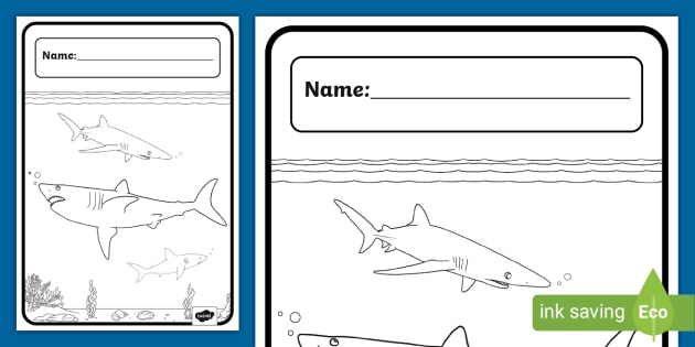 FREE! - Shark Colouring Book Cover (teacher made)