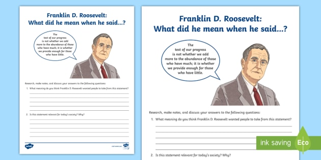 Franklin D. Roosevelt Quote Research and Discussion Activity