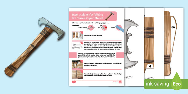 Viking Battle Axe Paper Model (teacher made)