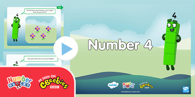 👉 Numberblocks: Number Four Square Like Me PowerPoint
