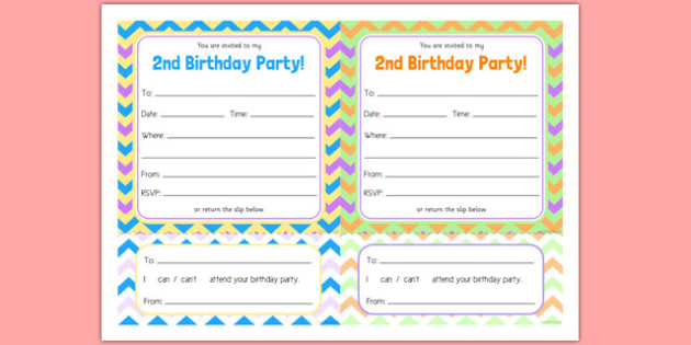 2nd Birthday Party Invitations