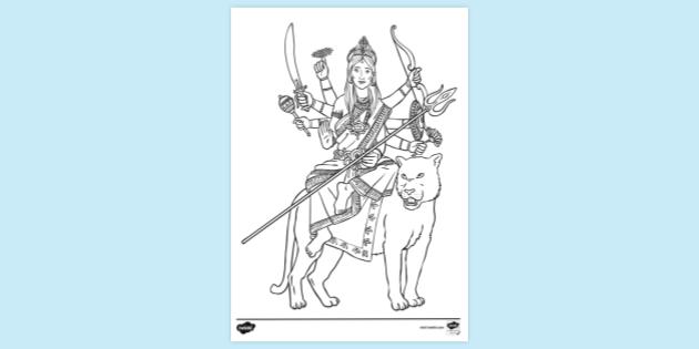 FREE! - Durga Colouring | Colouring Sheets (teacher made)