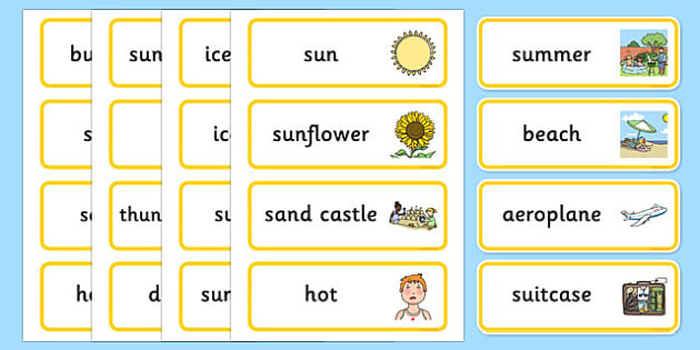 FREE! - Summer Word Cards (teacher made)