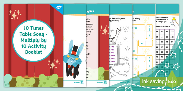 10 Times Table Song | Multiply by 10 Video Activity Booklet