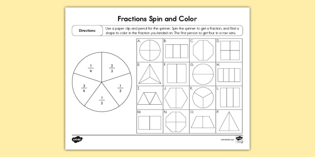 Basic Fraction Worksheets For First Grade