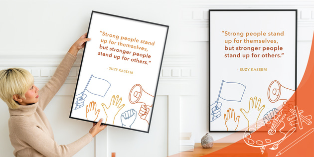 Strong People Stand Up for Themselves Inspirational Poster