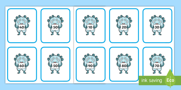 Alien Themed Number Bonds to 100 Matching Cards