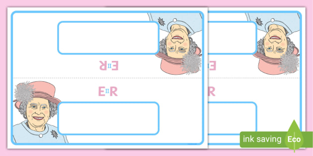 The Queen's Birthday Party Editable Name Cards