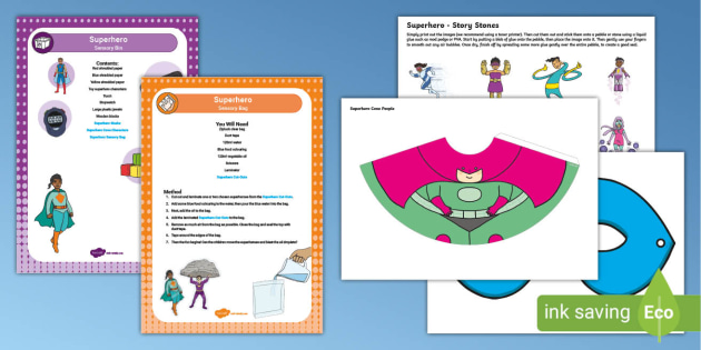 Superhero Sensory Bin and Resource Pack (teacher made)