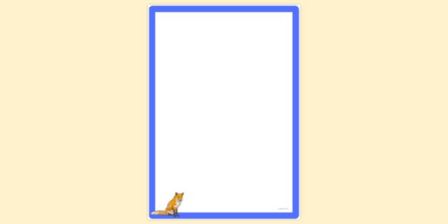 Simple Blank Realistic Fox Page Border | Page Borders