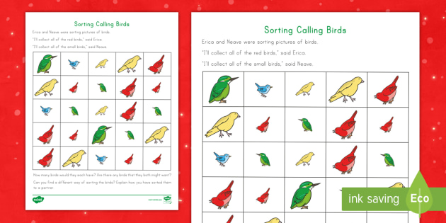 Four Calling Birds Activity (teacher made)