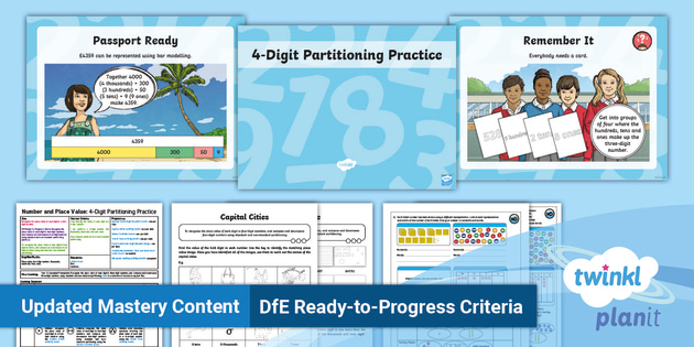 PlanIt: Year 4 Lesson Plan for Four-Digit Numbers Lesson 3
