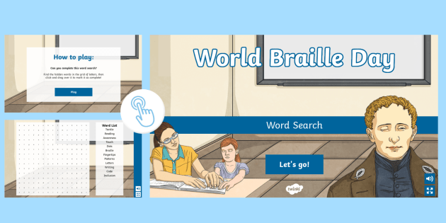 World Braille Day Word Search (Teacher-Made)