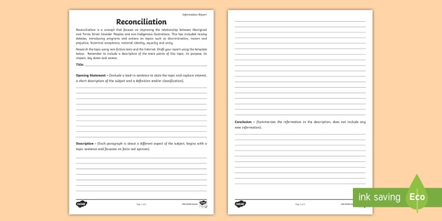 Reconciliation Report Writing Template (teacher made)