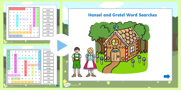 Fun Hansel and Gretel Interactive Wordsearch | Twinkl Teach