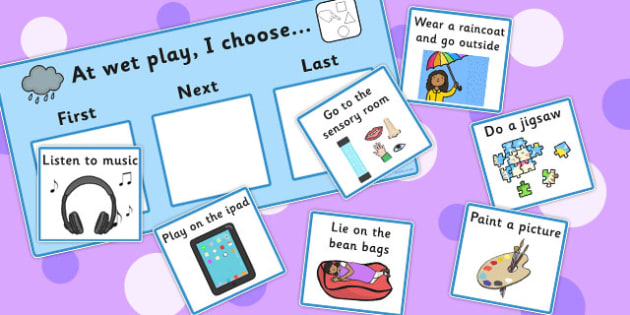 At Wet Play I Choose Choice Cards - wet play, I choose, cards