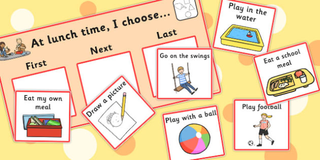 At Lunch Time I Choose Choice Cards - lunch, I choose, cards