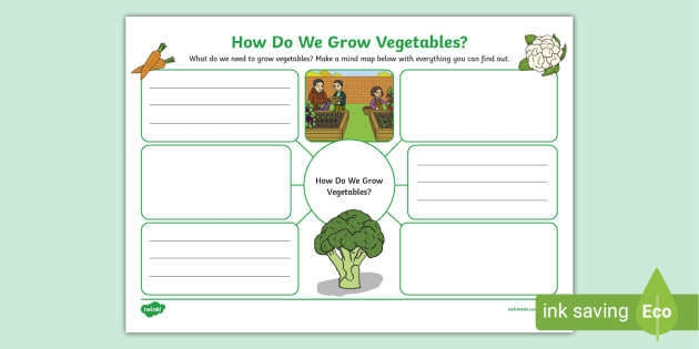 How Do We Grow Vegetables? Mind Map (teacher made)