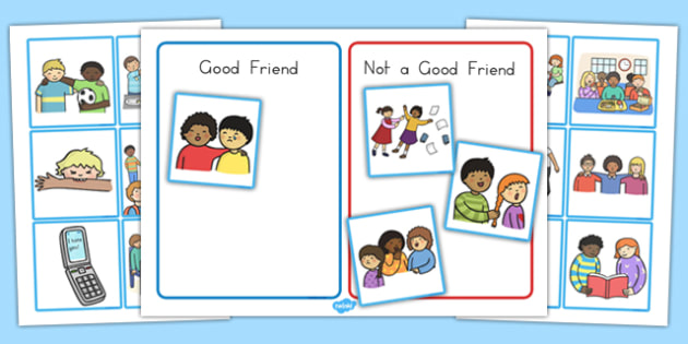 Good Friend Discussion and Sorting Cards (teacher made)