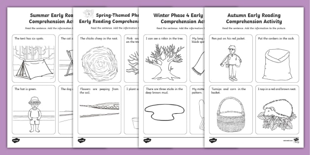 Phase 4 Early Reading Comprehensions: Seasons (teacher made)