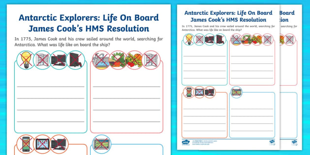 Antarctic Explorers: Life On Board James Cook's HMS Resolution Worksheet