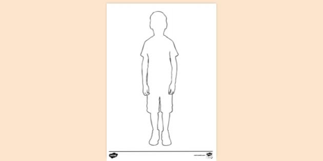 Outline of Boy Colouring | Colouring Sheet