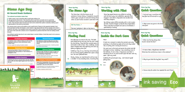 FREE! - Stone Age Boy 60-Second Reads Activity Pack