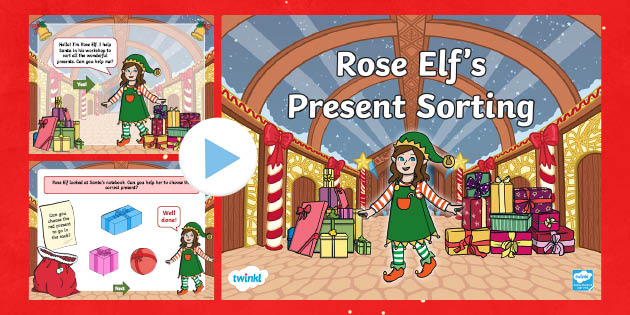 👉 EYFS Rose Elf's Present Sorting PowerPoint