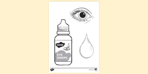 FREE! - Eye Drops Colouring | Colouring Sheets