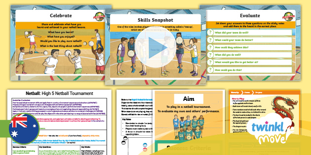 Move PE Year 6 Netball Lesson 6: High 5 Netball Tournament Lesson Pack