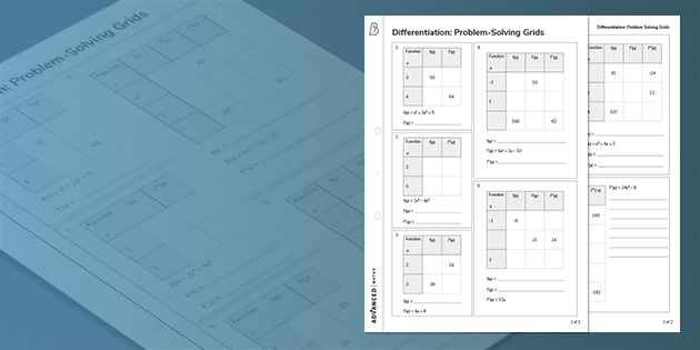 FREE! - 👉 Differentiation Worksheet: Problem-Solving Grids
