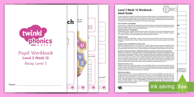 Level 3 Week 12 Phonics Workbook - Primary Resources